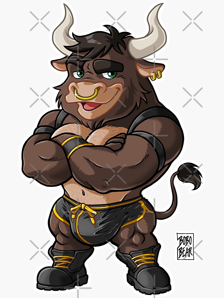 "BEEFY BULL (YELLOW DETAILS) - BEARZOO SERIES" Sticker for Sale by ...