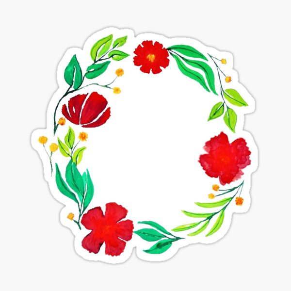 "Flower and Leaves Crown" Sticker for Sale by JeysArtDesign | Redbubble