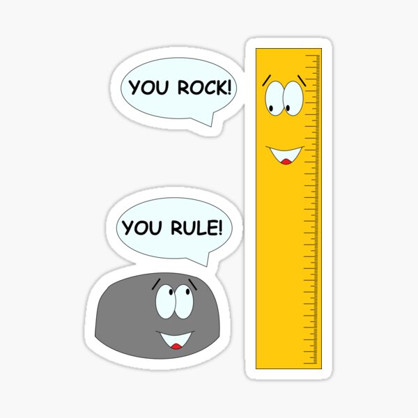 "You rock! You rule!" Sticker by CaptainFluffy | Redbubble