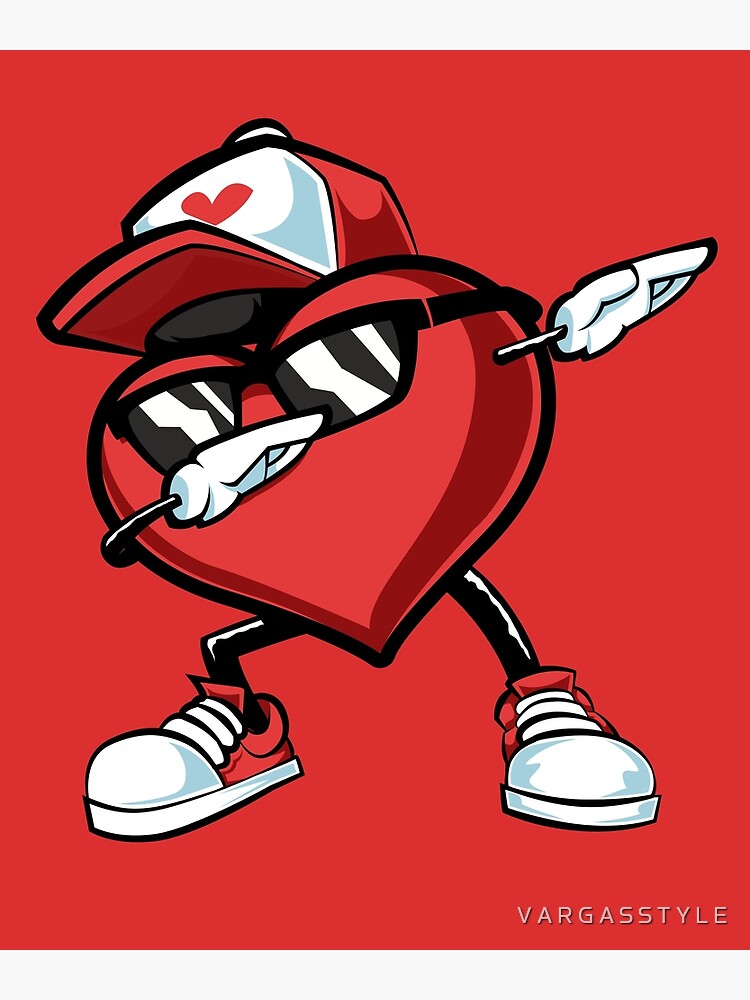Póster «Heart dab love with style cool heart» de luisdraw | Redbubble