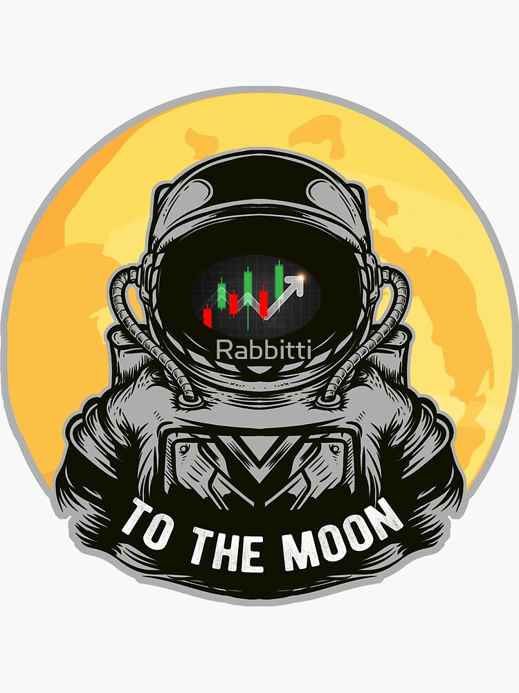 "To The Moon | Stock Market Chart Astronaut with Gray Suit" Sticker for ...