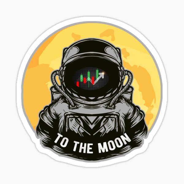 "To The Moon | Stock Market Chart Astronaut with Gray Suit" Sticker for ...