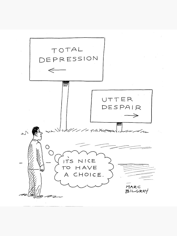 "Total Depression, Utter Despair Cartoon" Sticker for Sale by ...