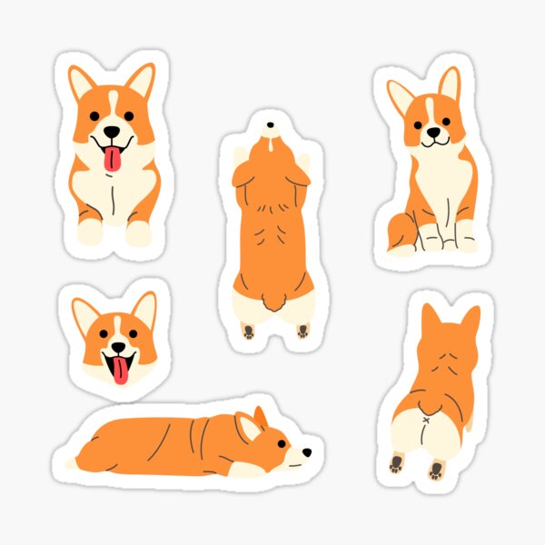 "Corgi sticker pack" Sticker for Sale by MameDesign | Redbubble