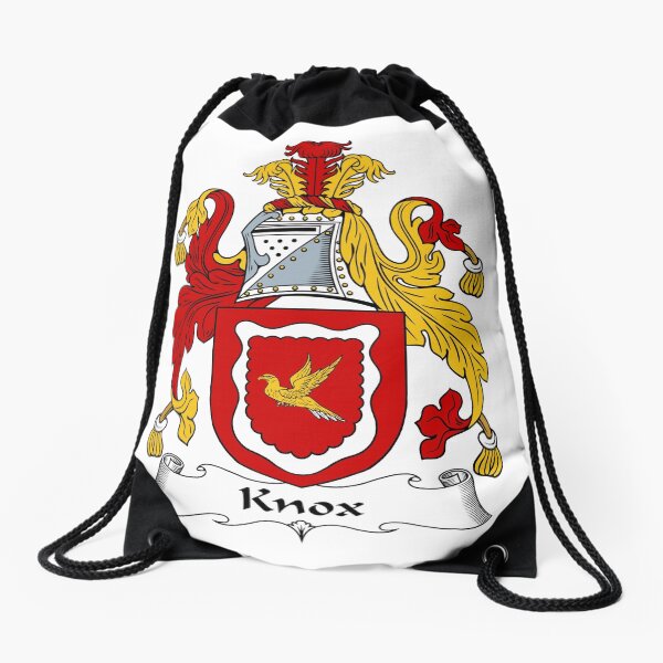 "Knox Coat of Arms / Knox Family Crest" Drawstring Bag for Sale by ...