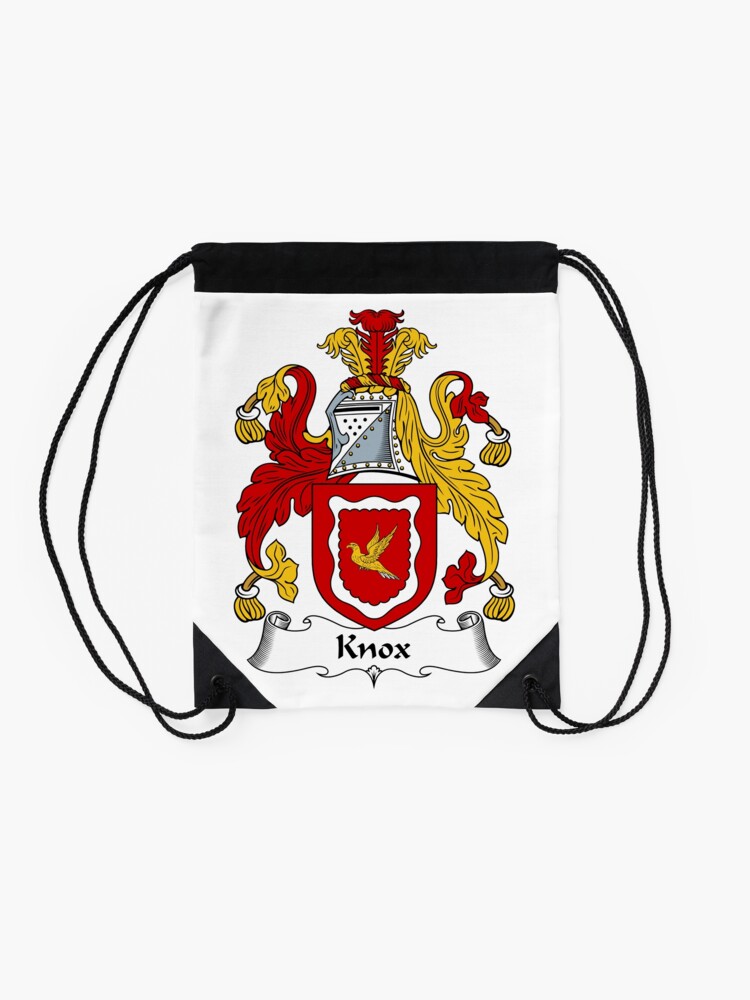 "Knox Coat of Arms / Knox Family Crest" Drawstring Bag for Sale by ...