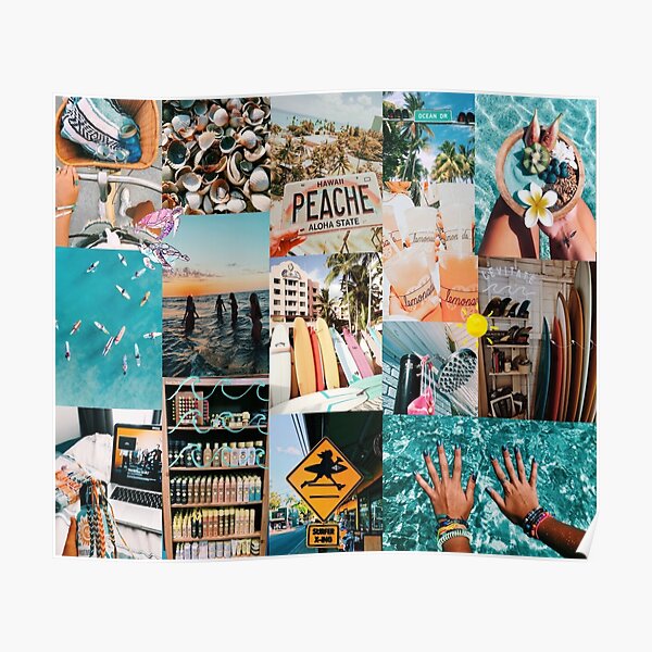 "summer blue collage" Poster by juliajohnsonx | Redbubble