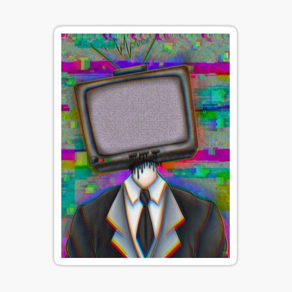 "TV Head" Sticker for Sale by Violet-Viper | Redbubble