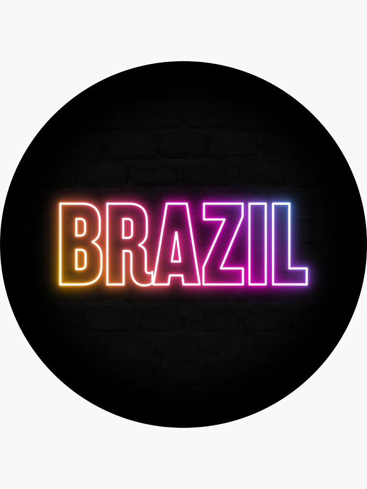 "Brazil Retro Neon Logo" Sticker for Sale by dylanxh | Redbubble