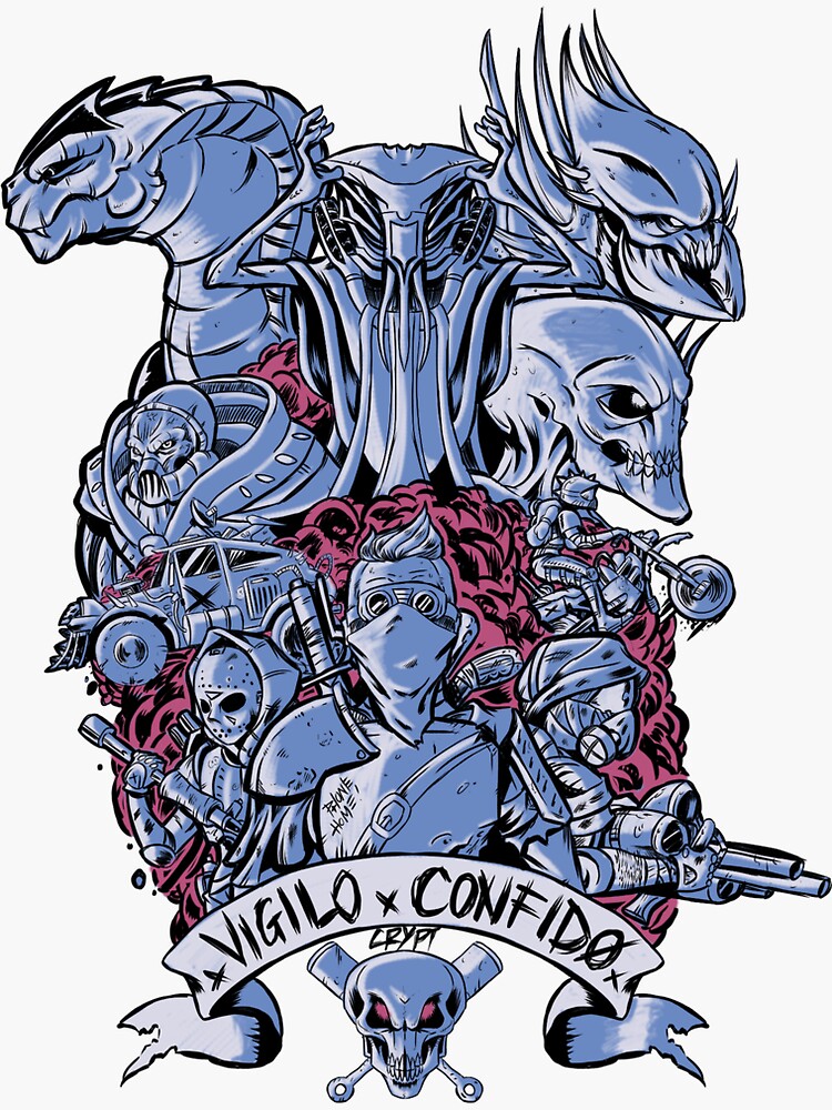 "Vigilo Confido (products)" Sticker for Sale by Richicrypt | Redbubble