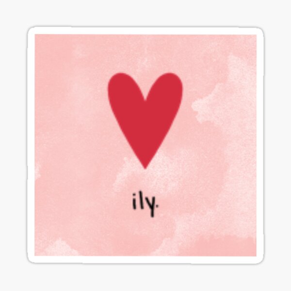 "Pink ILY" Sticker by aecarter26 | Redbubble