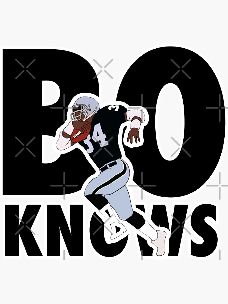 "BO KNOWS HOW TO RUN THE FOOTBALL SHIRT AND STICKER" Sticker for Sale ...