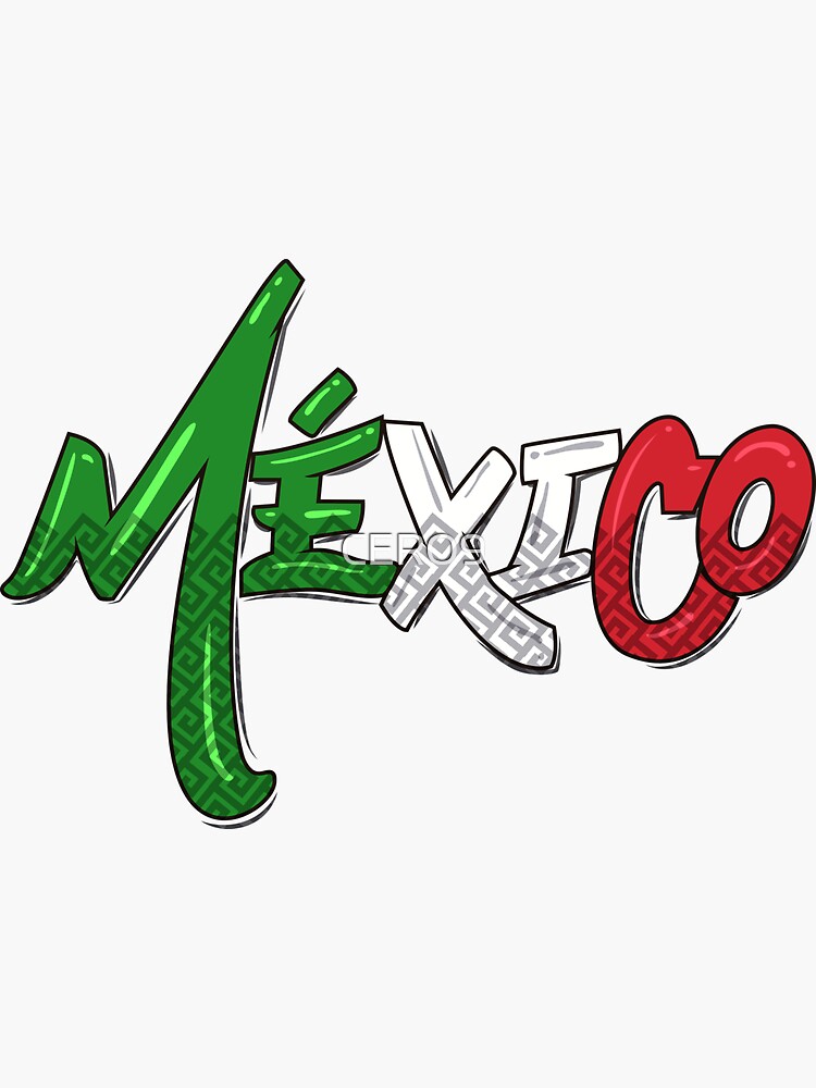 "Mexico Lettering" Sticker by CERO9 | Redbubble