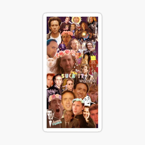 "Nic Cage Collage" Sticker for Sale by MousMuse | Redbubble