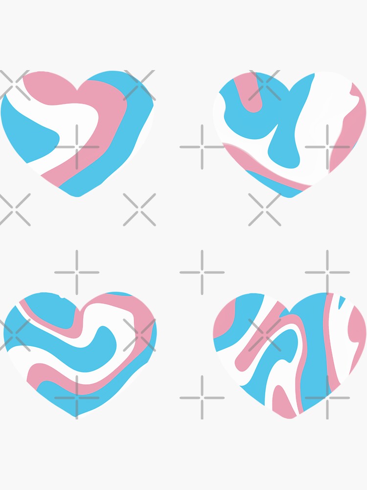"Cute Hearts - Trans Pride Flag" Sticker for Sale by GhostLonging ...