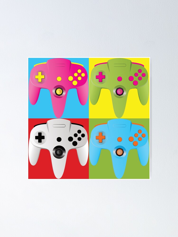"N64 Controller Pop Art" Poster by hipcheck | Redbubble