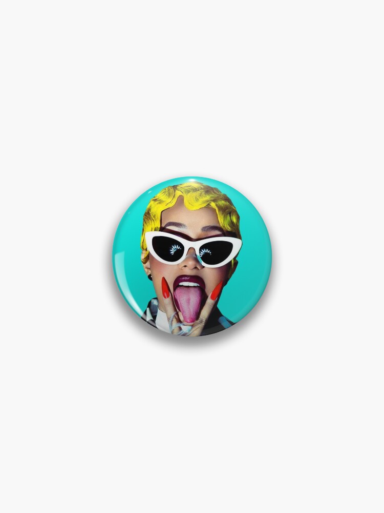 "Neon Cardi B" Pin for Sale by GusCont | Redbubble