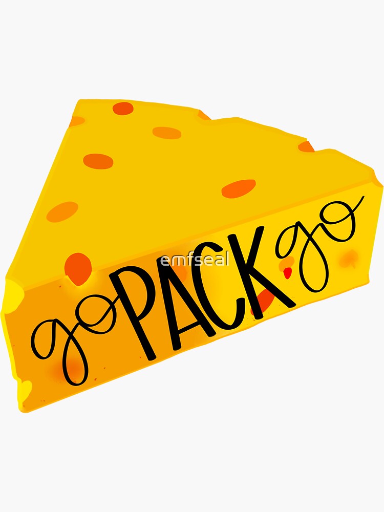 "Go Pack Go Cheesehead Digital Art for the Green Bay Packers" Sticker ...