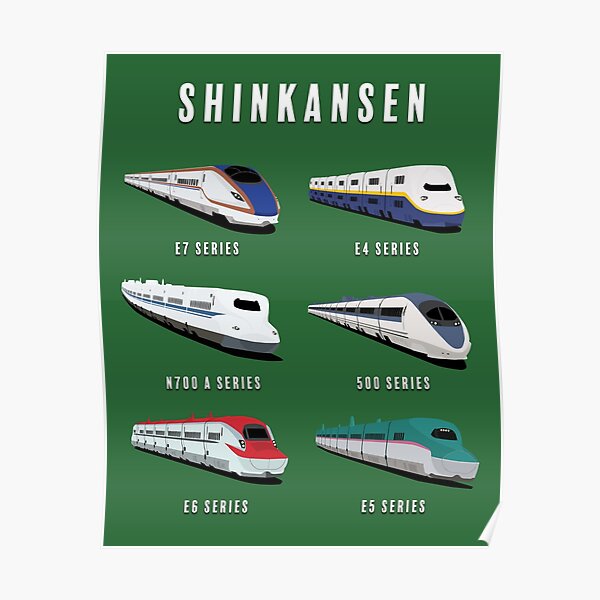 "Japanese Shinkansen Bullet Trains Artwork " Poster for Sale by ...