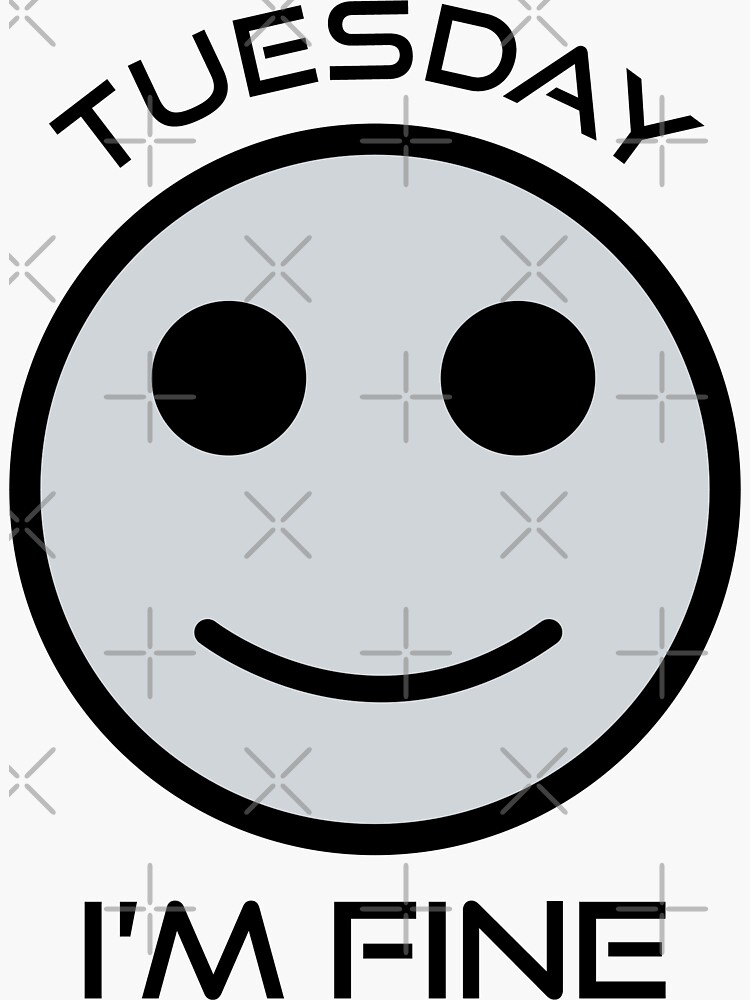 "Tuesday Emoticon Vibes" Sticker for Sale by Underfive | Redbubble