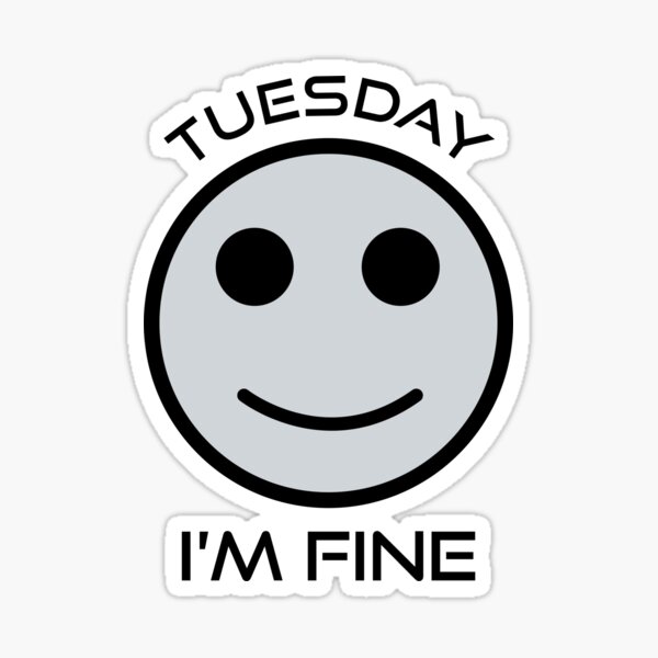 "Tuesday Emoticon Vibes" Sticker for Sale by Underfive | Redbubble