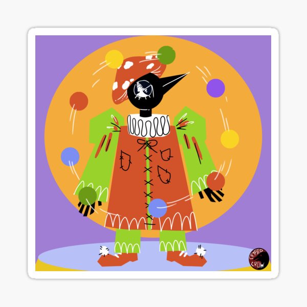 "Crow Clown" Sticker for Sale by CryptidCr0w | Redbubble