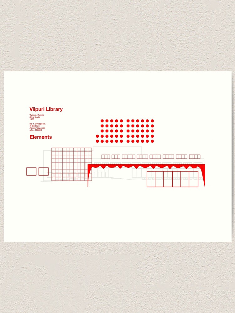 "Viipuri Library Alvar Aalto Architectural Elements Diagram" Art Print ...