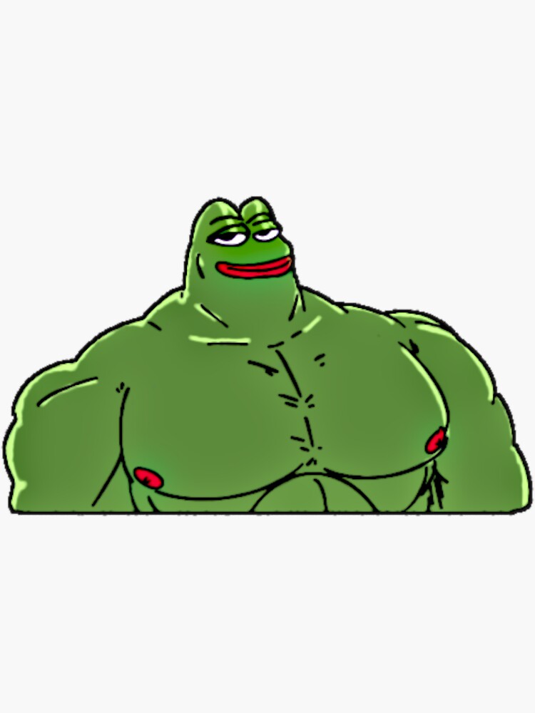 "Roided bodybuilder Muscle Pepe " Sticker by Slav-Art | Redbubble