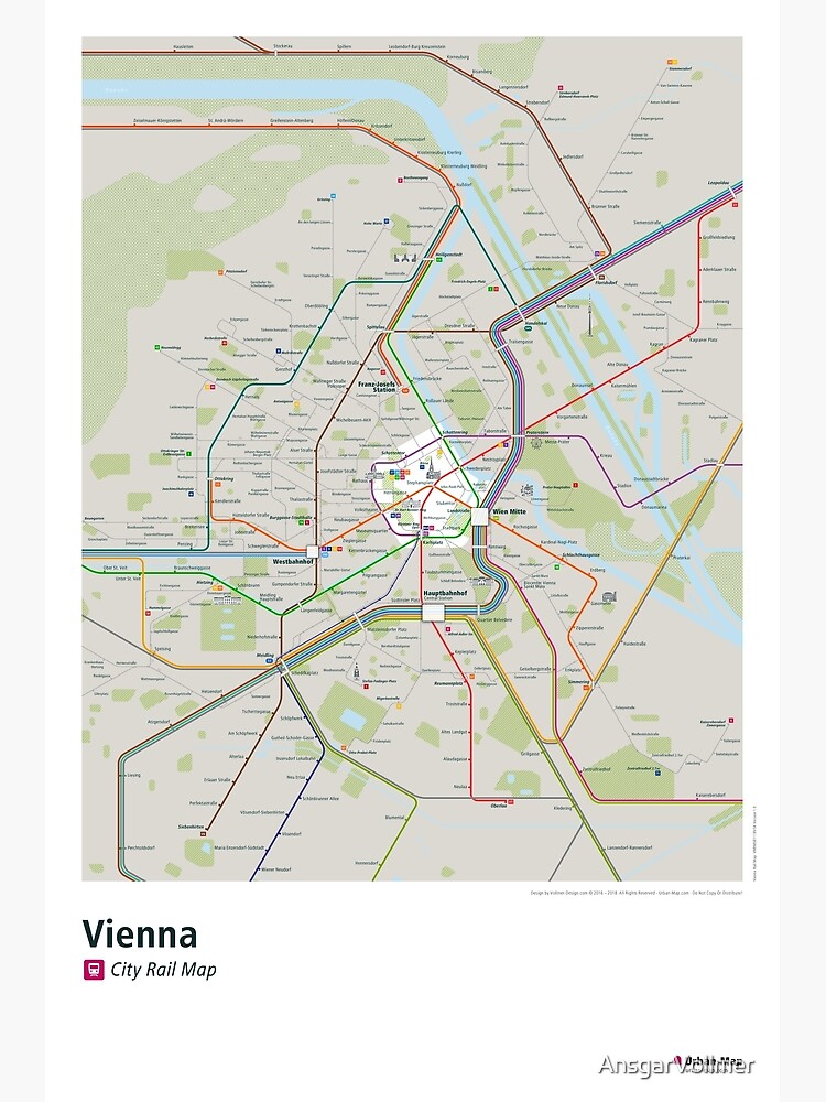 " Vienna City Rail Map Poster" Poster by AnsgarVollmer | Redbubble