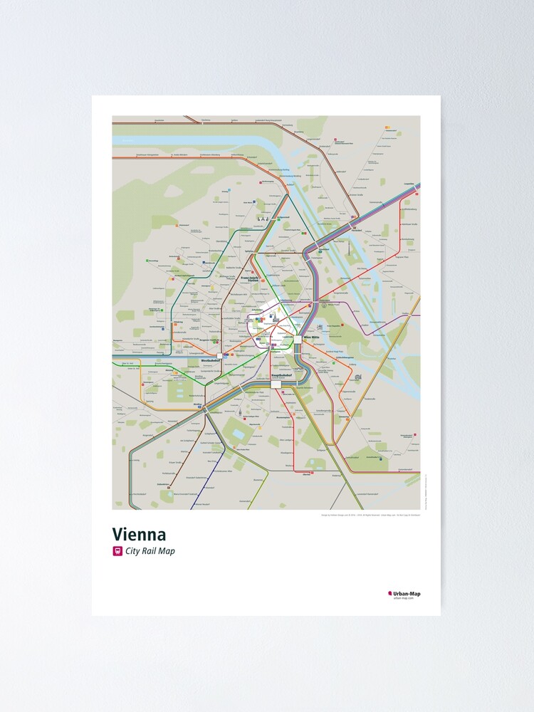 " Vienna City Rail Map Poster" Poster by AnsgarVollmer | Redbubble
