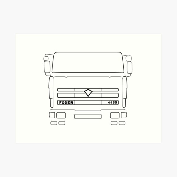 "Classic Foden 4455 lorry black outline graphic" Art Print by ...