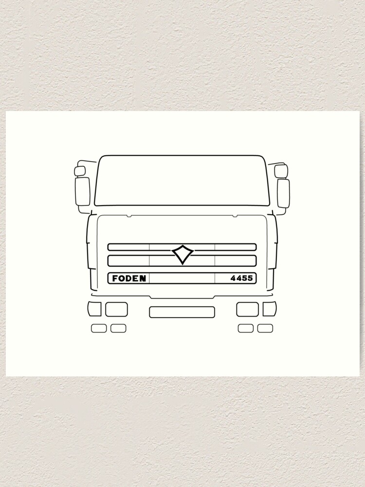 "Classic Foden 4455 lorry black outline graphic" Art Print by ...