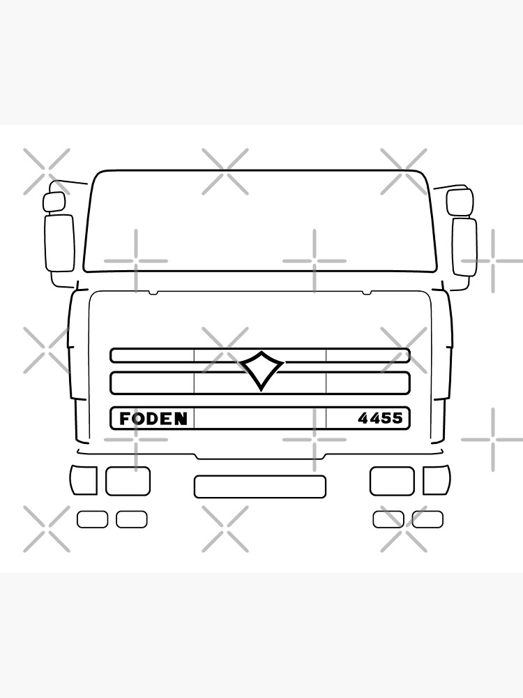 "Classic Foden 4455 lorry black outline graphic" Art Print by ...