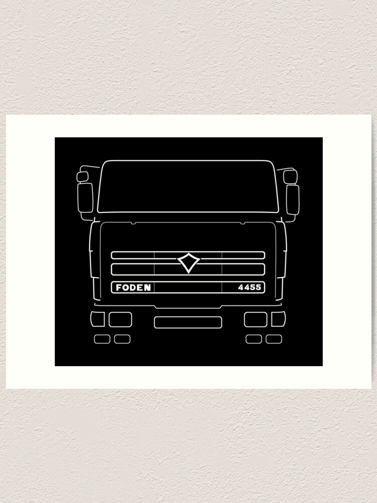 "Classic Foden 4455 lorry white outline graphic" Art Print by ...