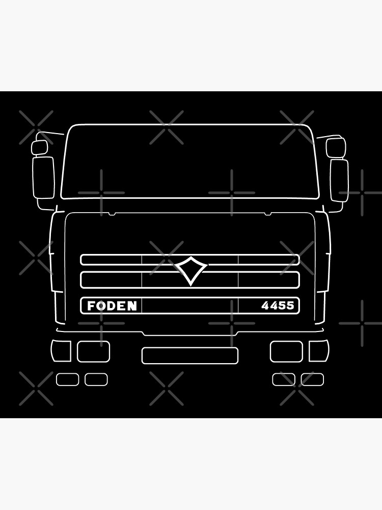 "Classic Foden 4455 lorry white outline graphic" Art Print by ...