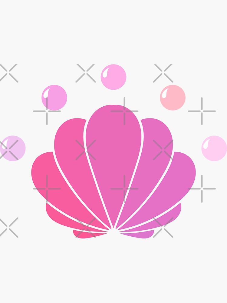 "Pink shell illustration" Sticker for Sale by StudioBarcelona | Redbubble