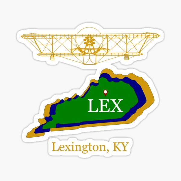 "Kentucky Commercial Airport LEX" Sticker by DesignsByMVH | Redbubble
