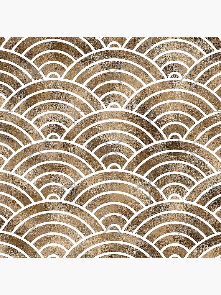 "Japanese ocean wave pattern with gold texture " Poster by ...