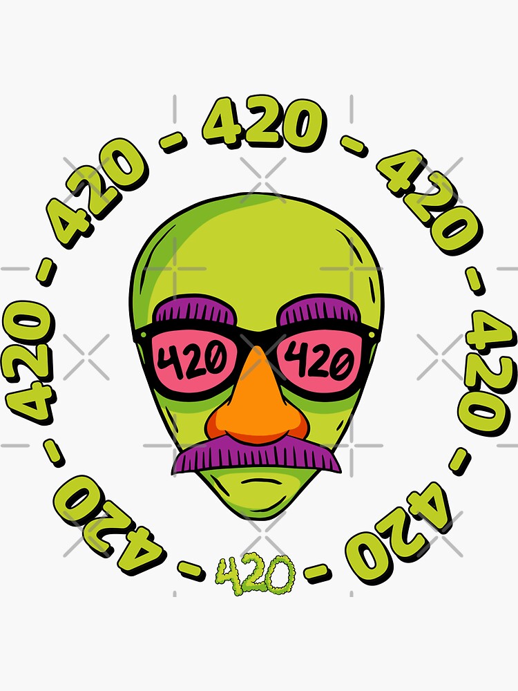 "Alien 420 - Funny Weed" Sticker by ManiaTeec | Redbubble