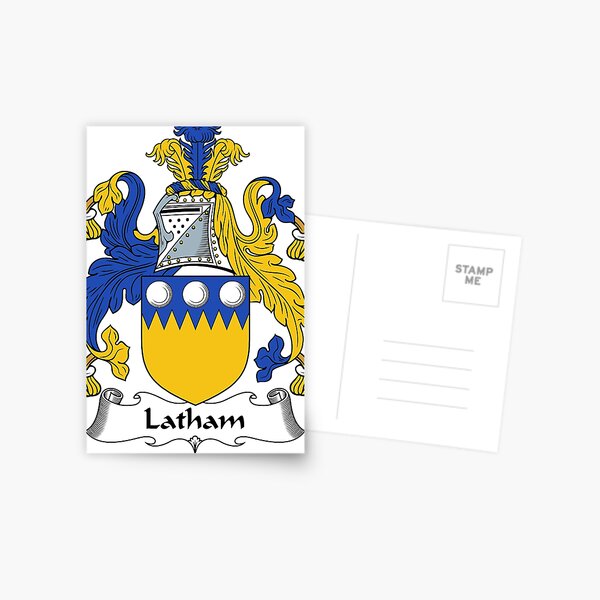 "Latham Coat of Arms / Latham Family Crest" Postcard for Sale by ...