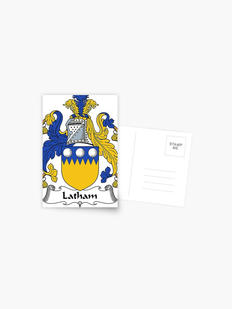 "Latham Coat of Arms / Latham Family Crest" Postcard for Sale by ...