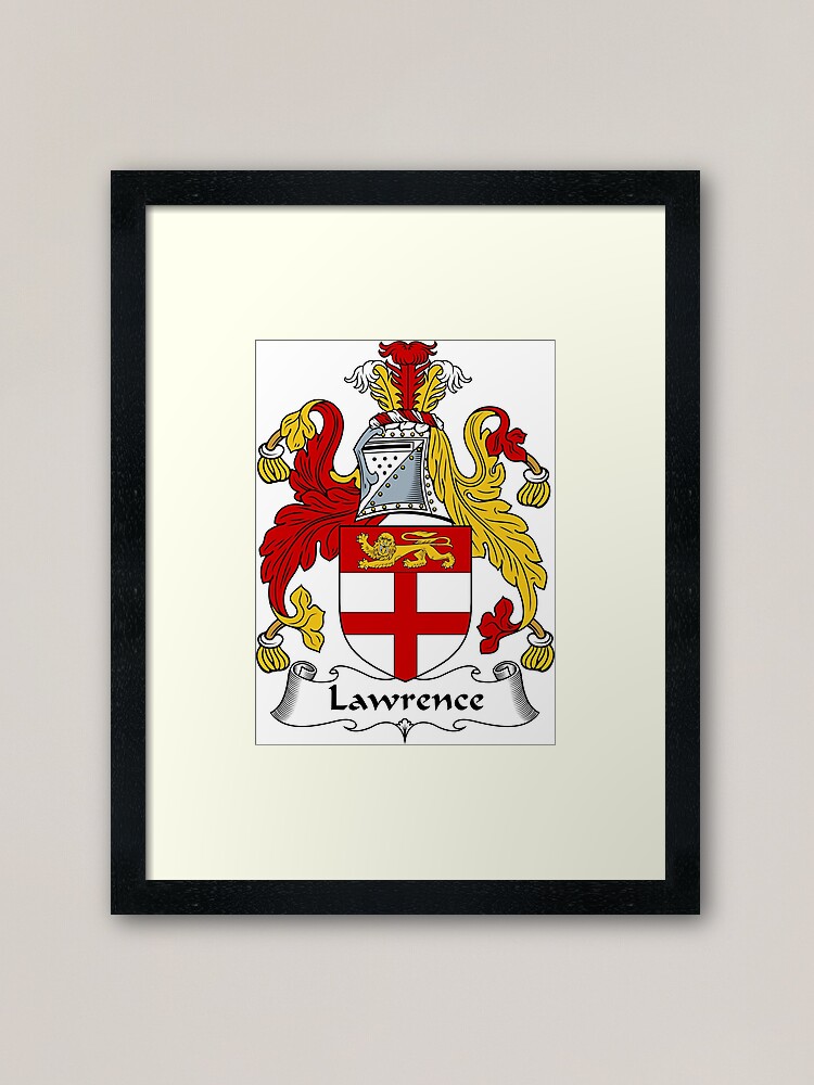 "Lawrence Coat of Arms / Lawrence Family Crest" Framed Art Print for ...