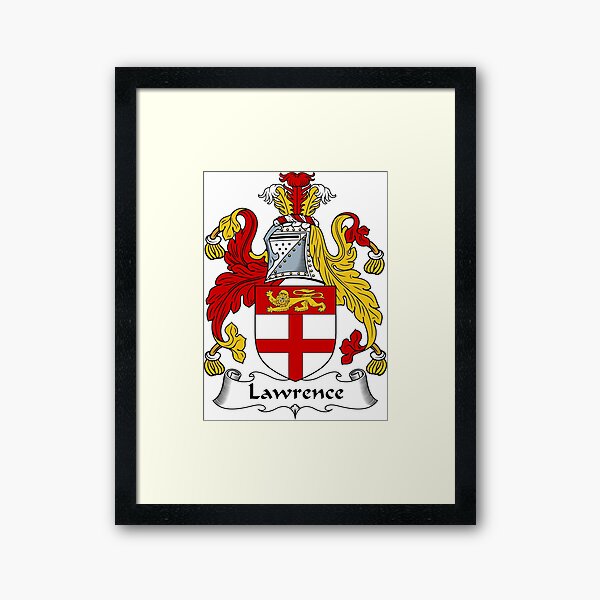 "Lawrence Coat of Arms / Lawrence Family Crest" Framed Art Print for ...