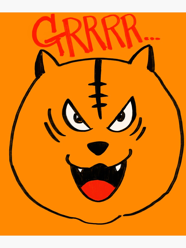 "Tiger Grrrr..." Sticker by Golden-Naga | Redbubble