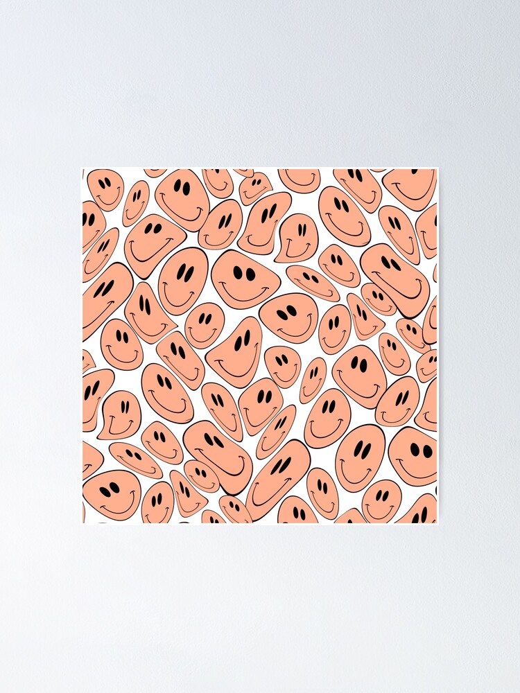 Póster «Trippy smiley face stoner hippie trippy estética patrón» de ...