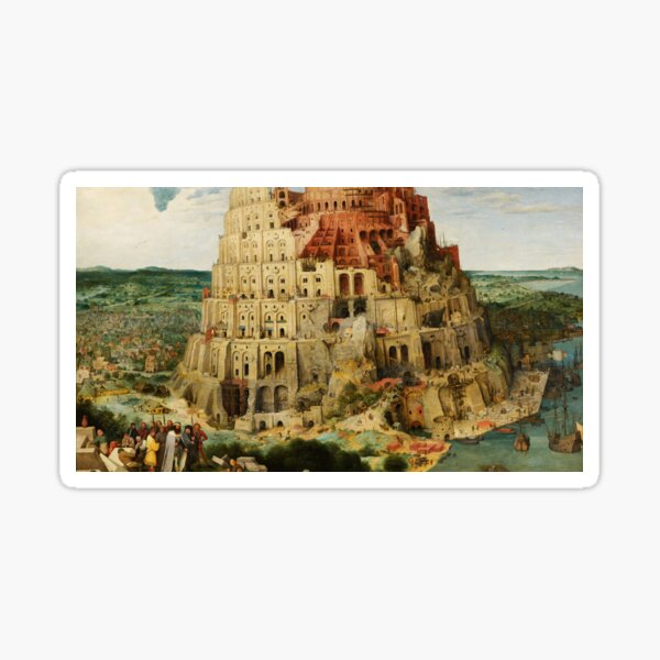 "Tower of Babel, Pieter Bruegel" Sticker by OwlCall | Redbubble