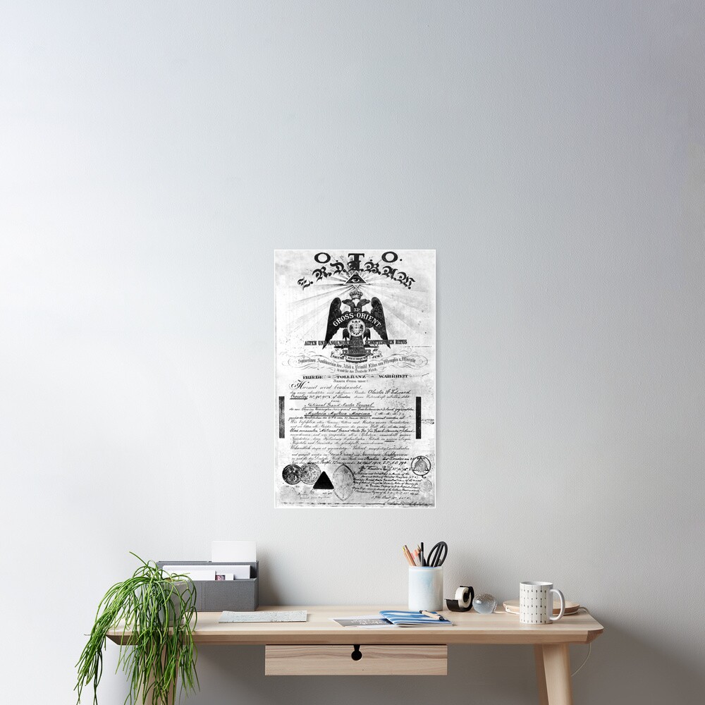 "Aleister Crowley's 33 degree OTO certificate" Poster by deepvoid ...