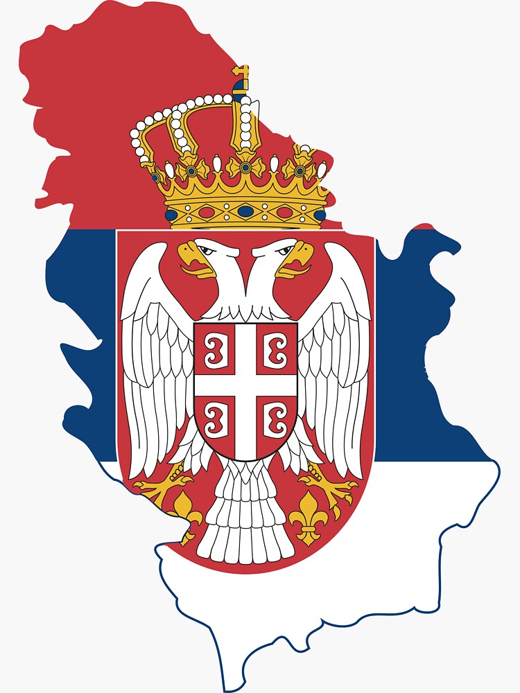 "Flag Map of Serbia " Sticker for Sale by abbeyz71 | Redbubble