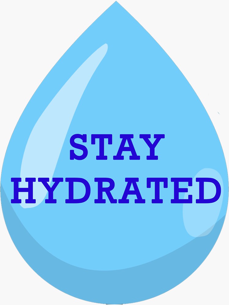 "stay hydrated logo sticker" Sticker by crea-shan | Redbubble