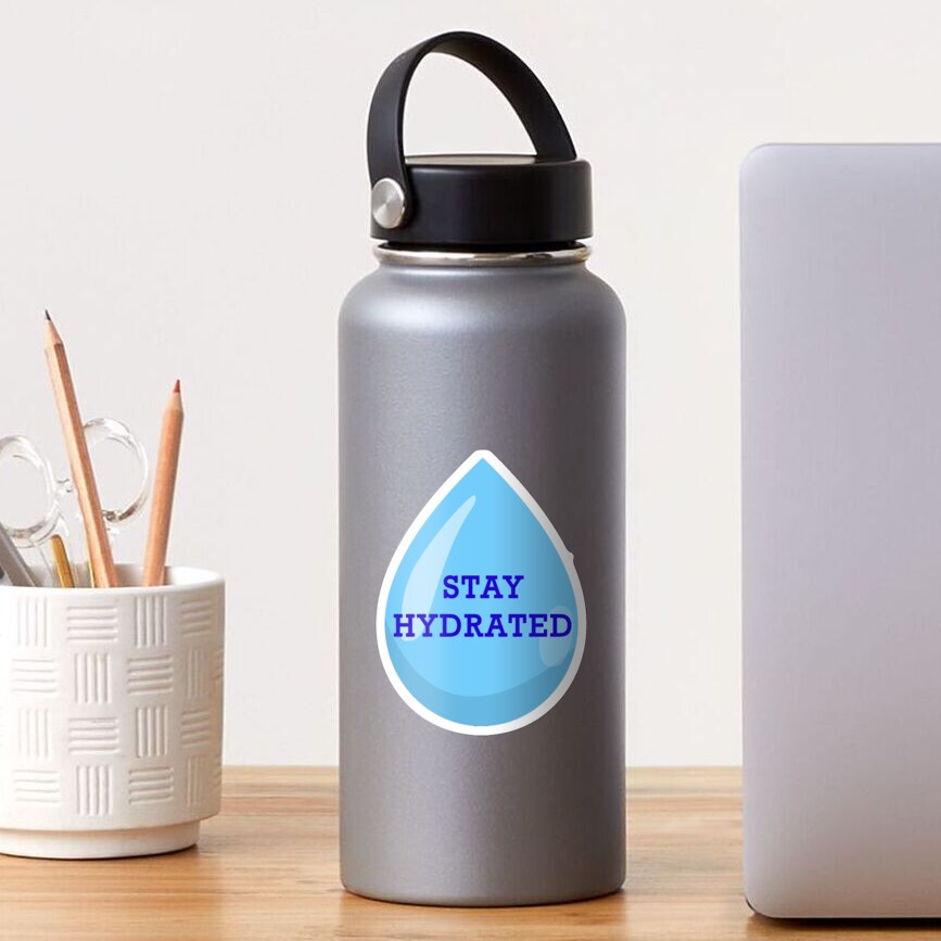 "stay hydrated logo sticker" Sticker by crea-shan | Redbubble